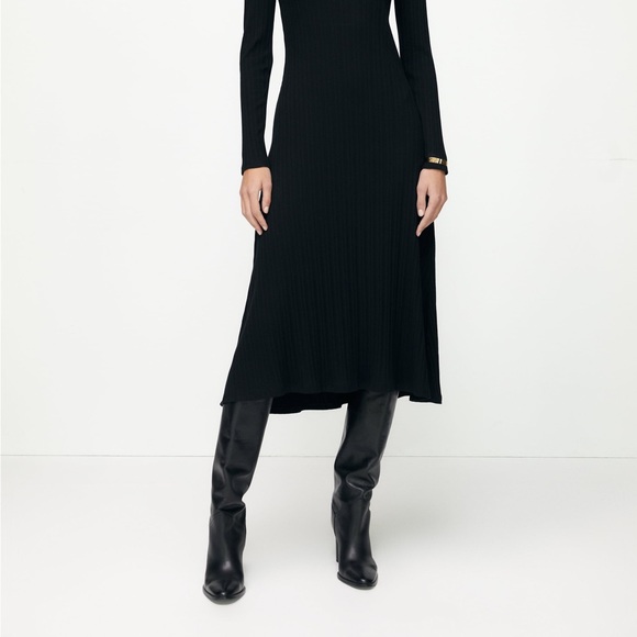 Zara | Dresses | Zara Cotton Ribbed Midi Dress | Poshmark